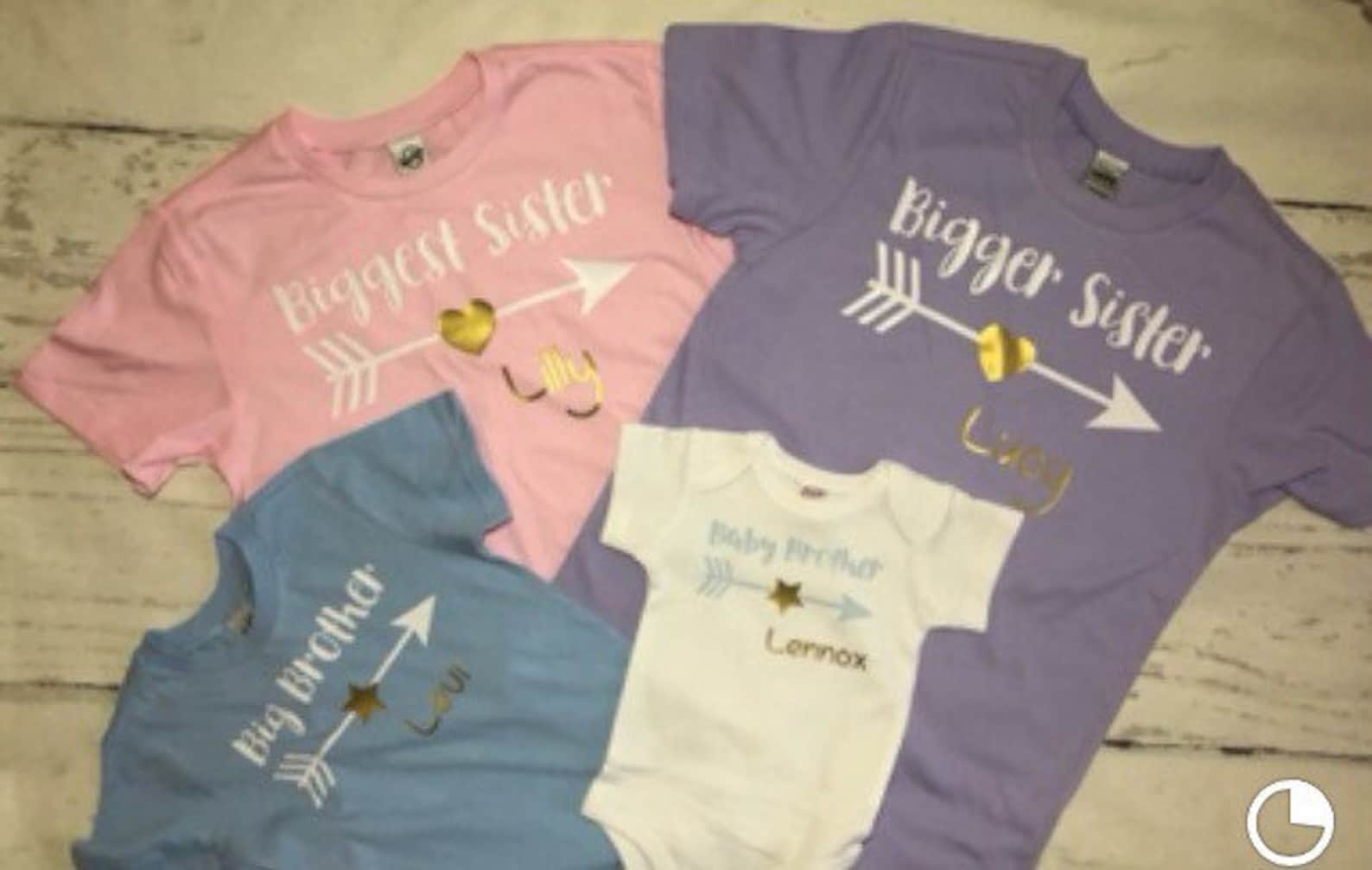 Matching Sibling Shirts Personalized Custom Set of 4 Brother - Etsy
