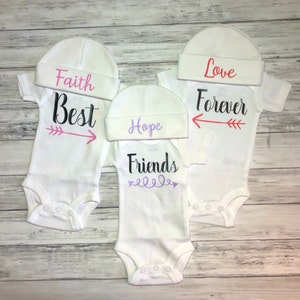 Triplet's Best Friends Forever Matching Baby Coming Home Newborn Photo ...