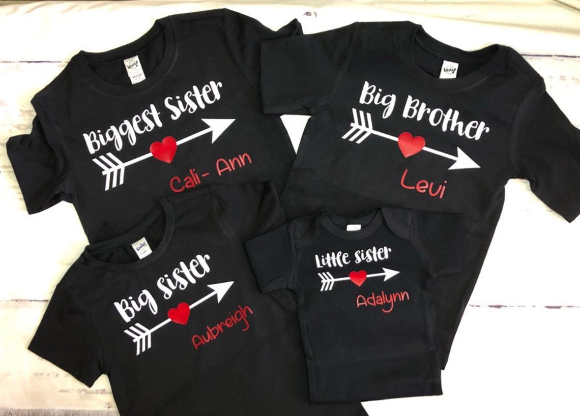 Matching Sibling Shirts Personalized Custom Set of 4 Brother - Etsy