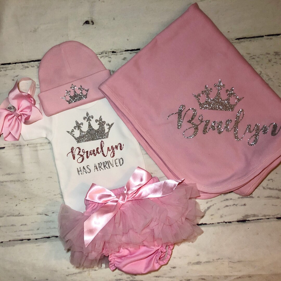 Baby Girl Has Arrived Newborn Coming Home Outfit, Personalized Princess ...