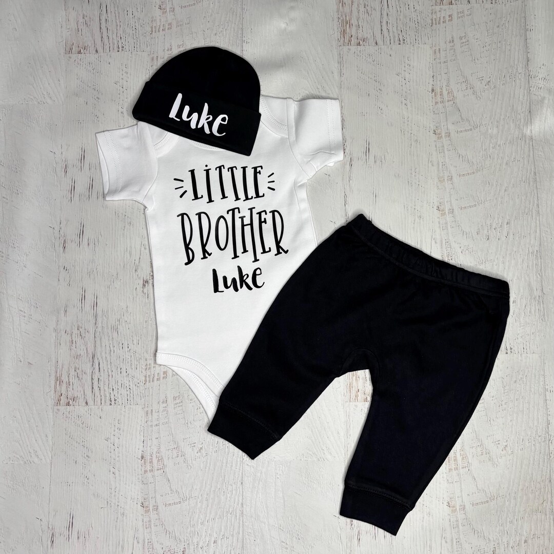 Personalized Baby Brother Outfit, Custom Little Brother Newborn Outfit ...