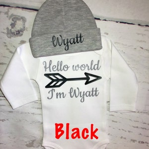 Baby Boy Hello World Outfit Personalized Gift, Monogrammed Coming Home ...