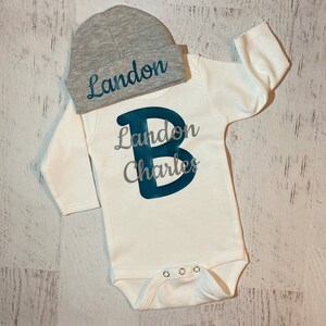 Personalized Baby Boy Outfit Monogrammed With Name Initial - Etsy
