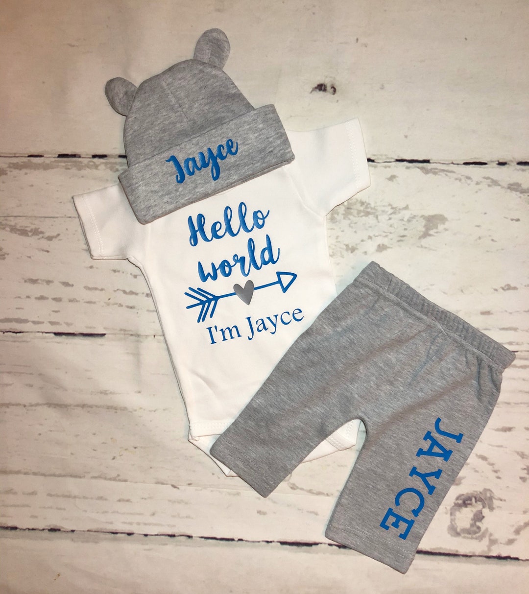 Personalized Newborn Hello World Coming Home Outfit - Etsy