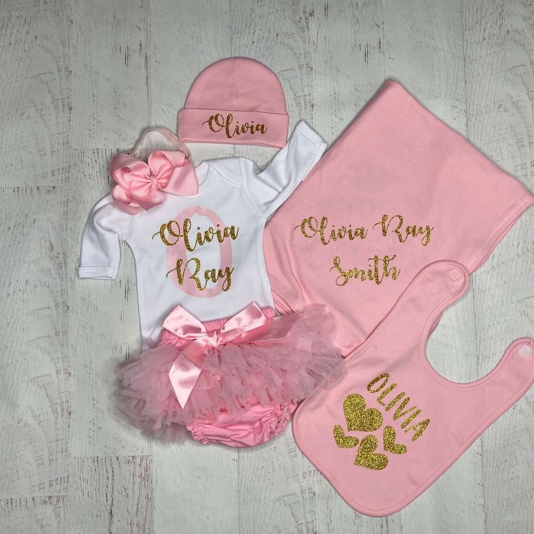 Newborn Baby Girl Name Outfit, Custom Baby Shower Gift, Personalized ...
