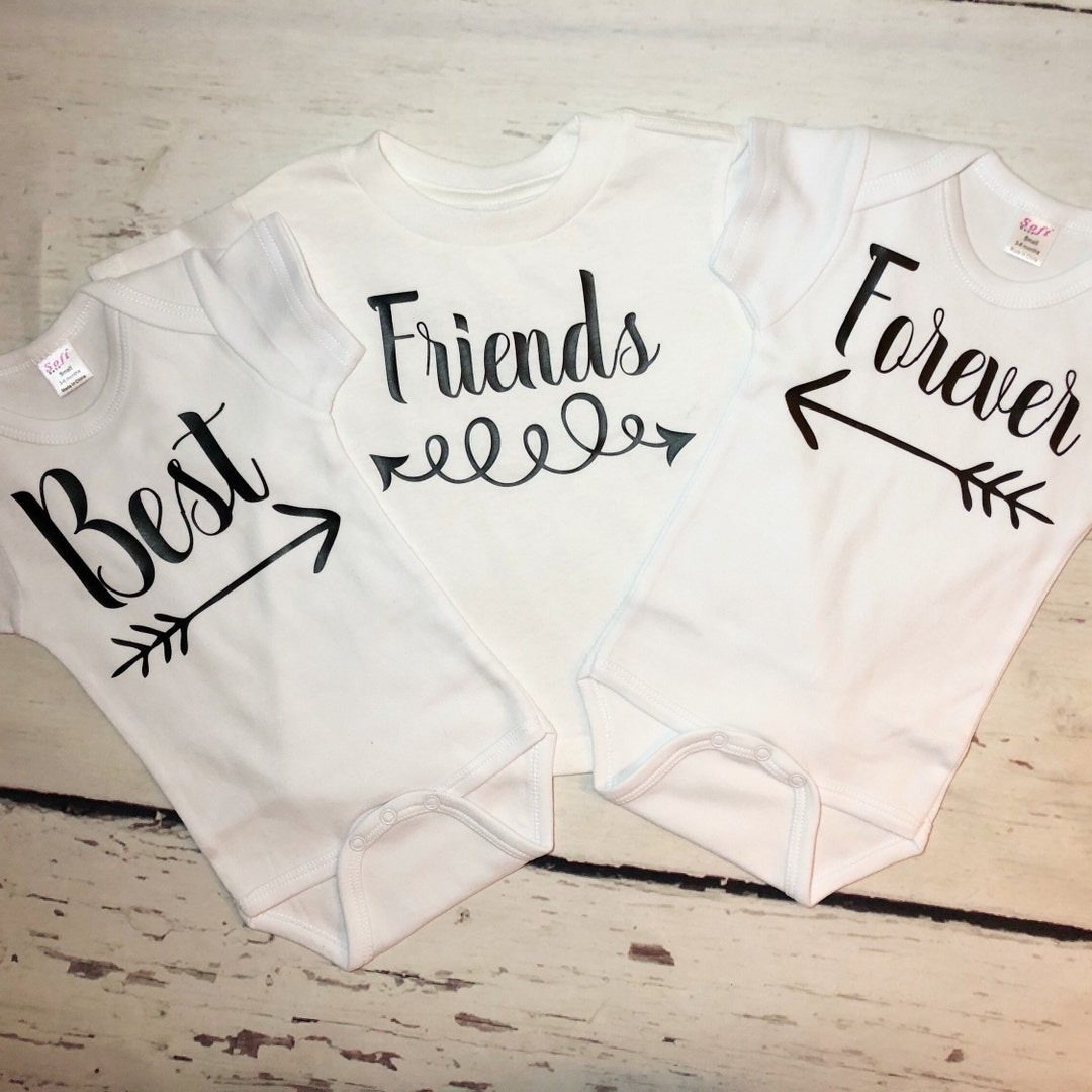 Triplets Baby Gift, Best Friends Forever Baby Shirts Set of 3 Triplets ...