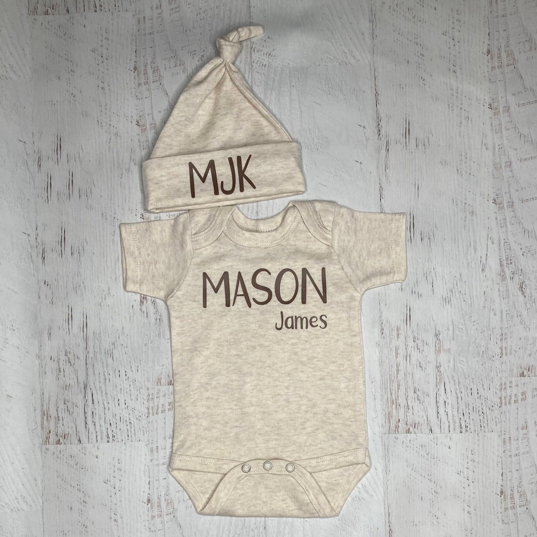 Personalized Baby Outfit With Name and Hat, Custom Baby Name Gift ...