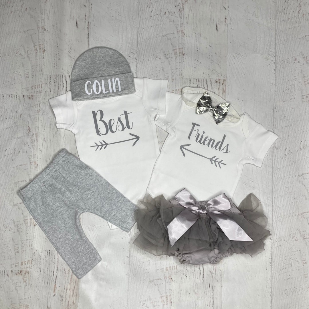Twins Best Friends Baby Outfits, Twin Baby Gift, Twin Boy and Girl ...