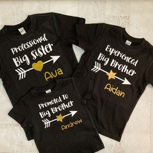 Matching Sibling Shirts, Personalized Sibling Shirts for 3 Kids Gift ...
