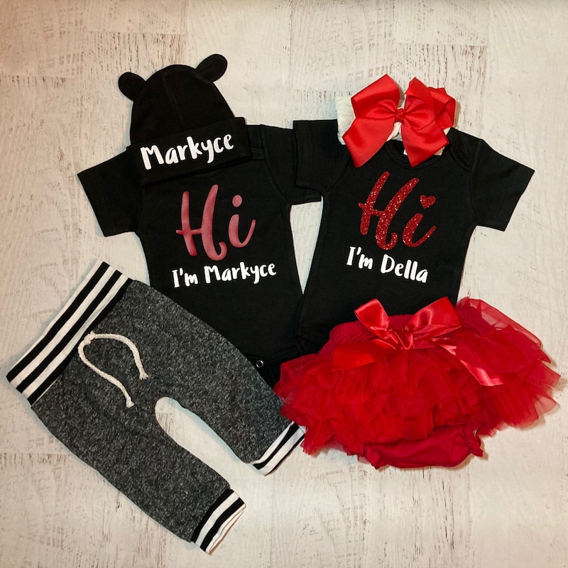 Twin Baby Boy and Girl Matching Outfits - Etsy