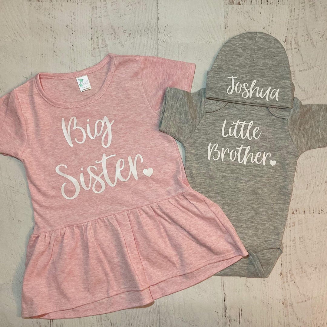 Big Sister Little Brother Shirts, Toddler and Baby Shirts, Cute Sibling ...
