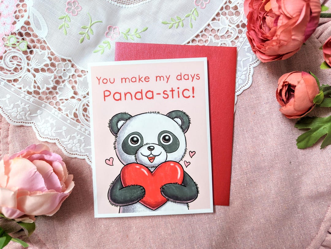 You Make My Days Pandastic Valentines Day Card With Envelope ...