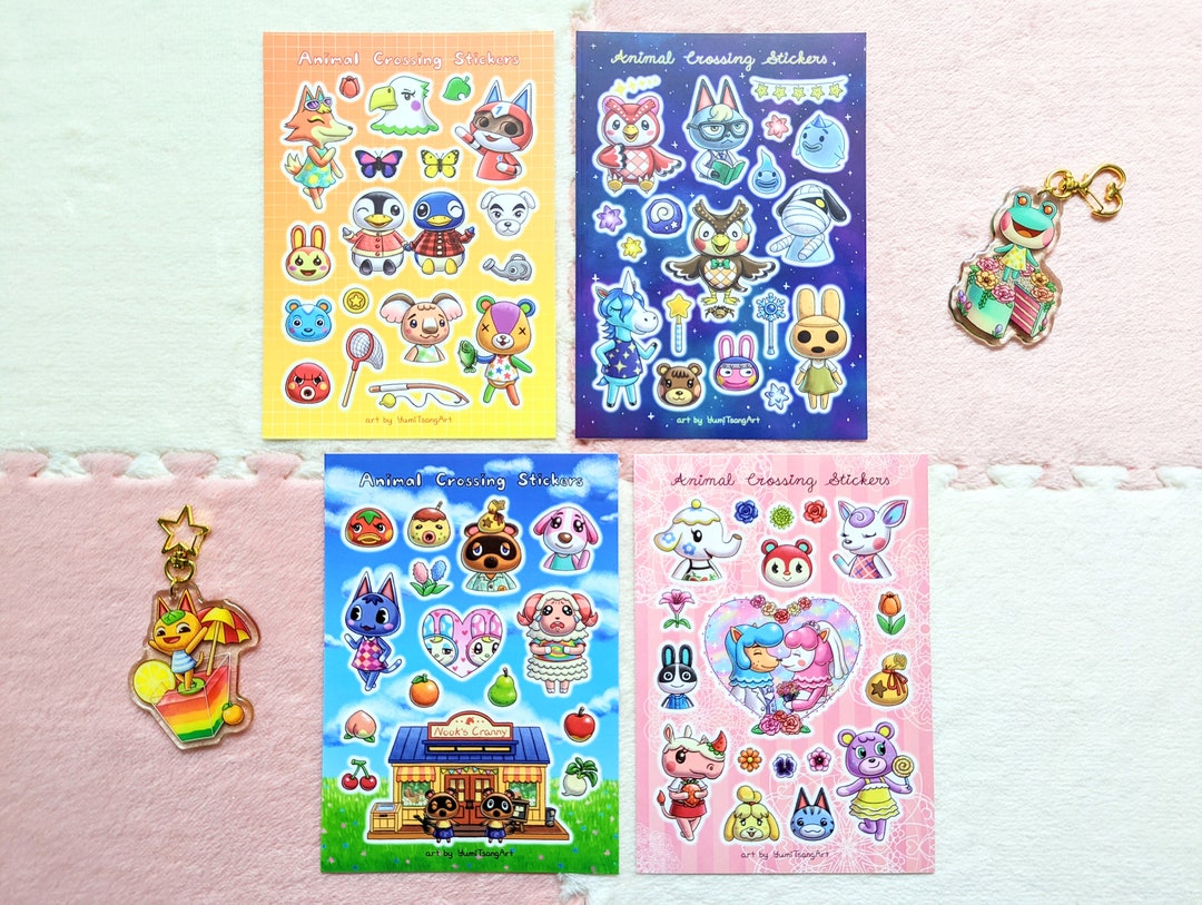 Animal Crossing Vinyl Sticker Sheets, Waterproof, ACNH, Bujo Bullet ...