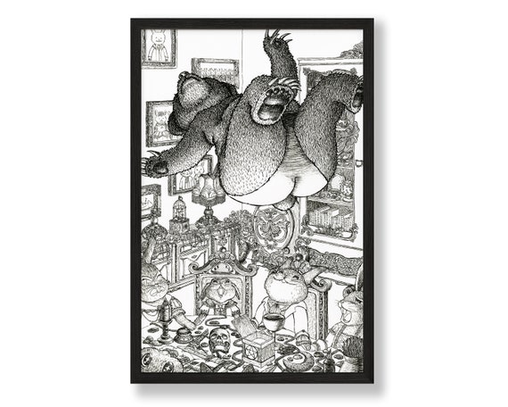 Seance Art Print Aesthetic Wall Decor Pop Surrealism Ink | Etsy