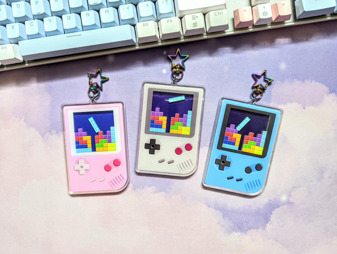 Gameboy Shaker Acrylic Keychain, Double Sided Charm, Kawaii Accessories ...