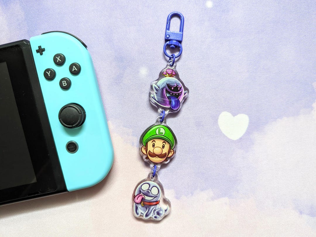 Spooky Video Game 3-in-1 Linking Acrylic Keychain, Double Sided Charm ...