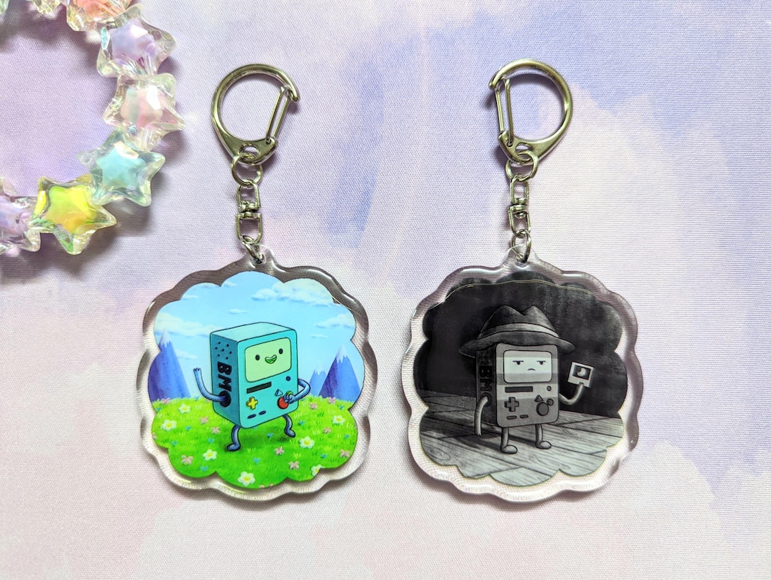 Happy BMO & Noir BMO Double Sided 2.25" Acrylic Charm, Adventure Time ...