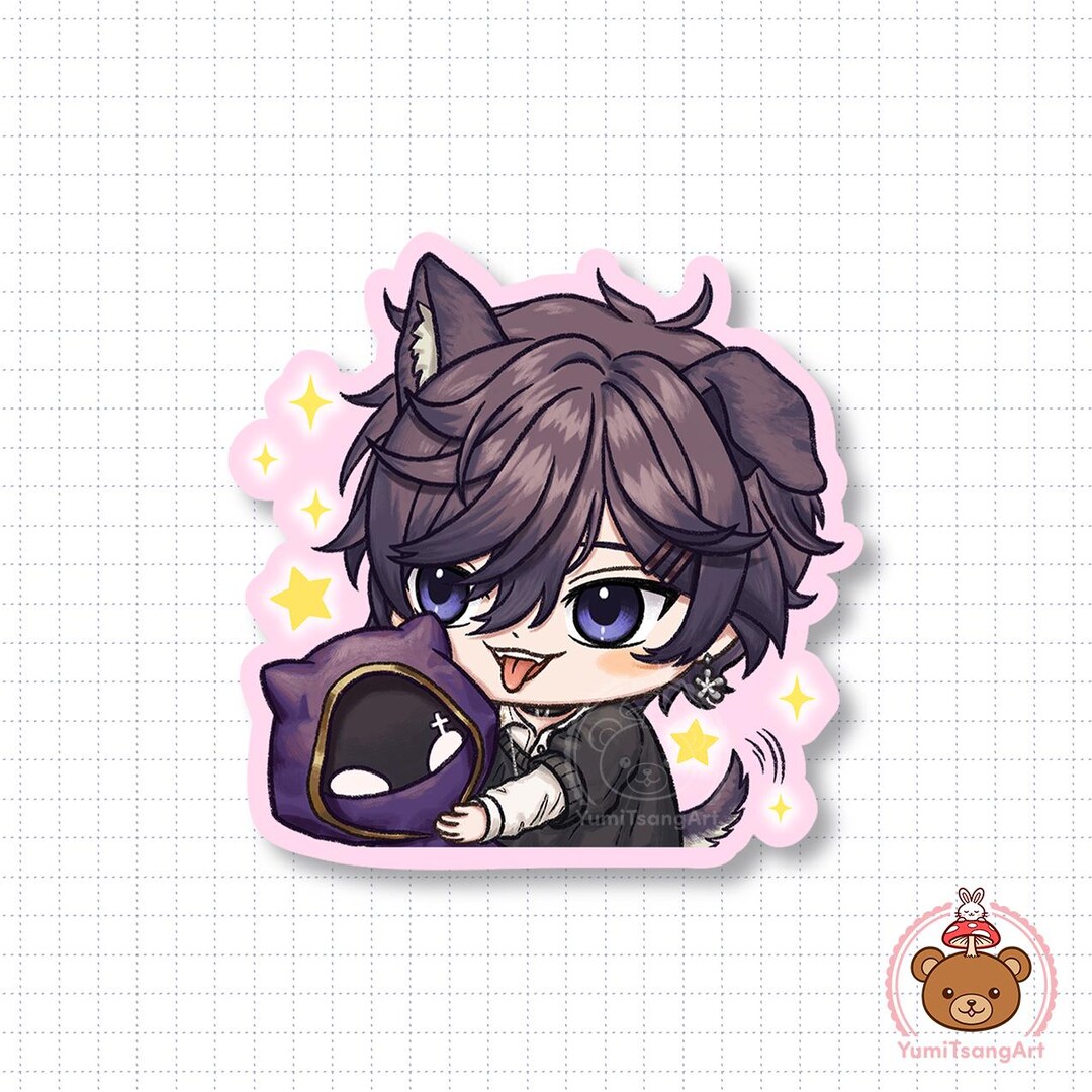 Vtuber Shxtou Fanart, Chibi Holographic Sticker, Waterproof Vinyl - Etsy