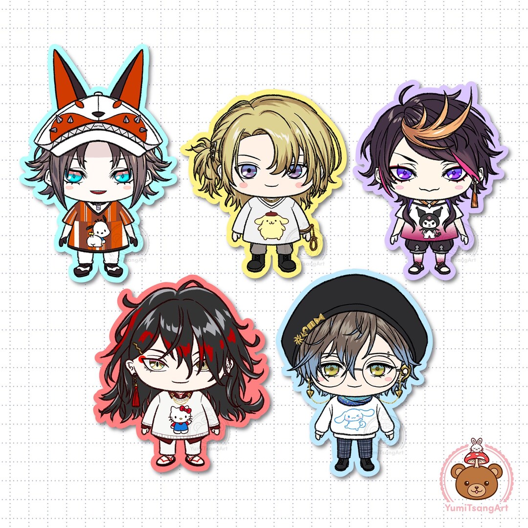 Vtuber Chibi Holographic Sticker: Luxiem Fanart, Waterproof Vinyl - Etsy