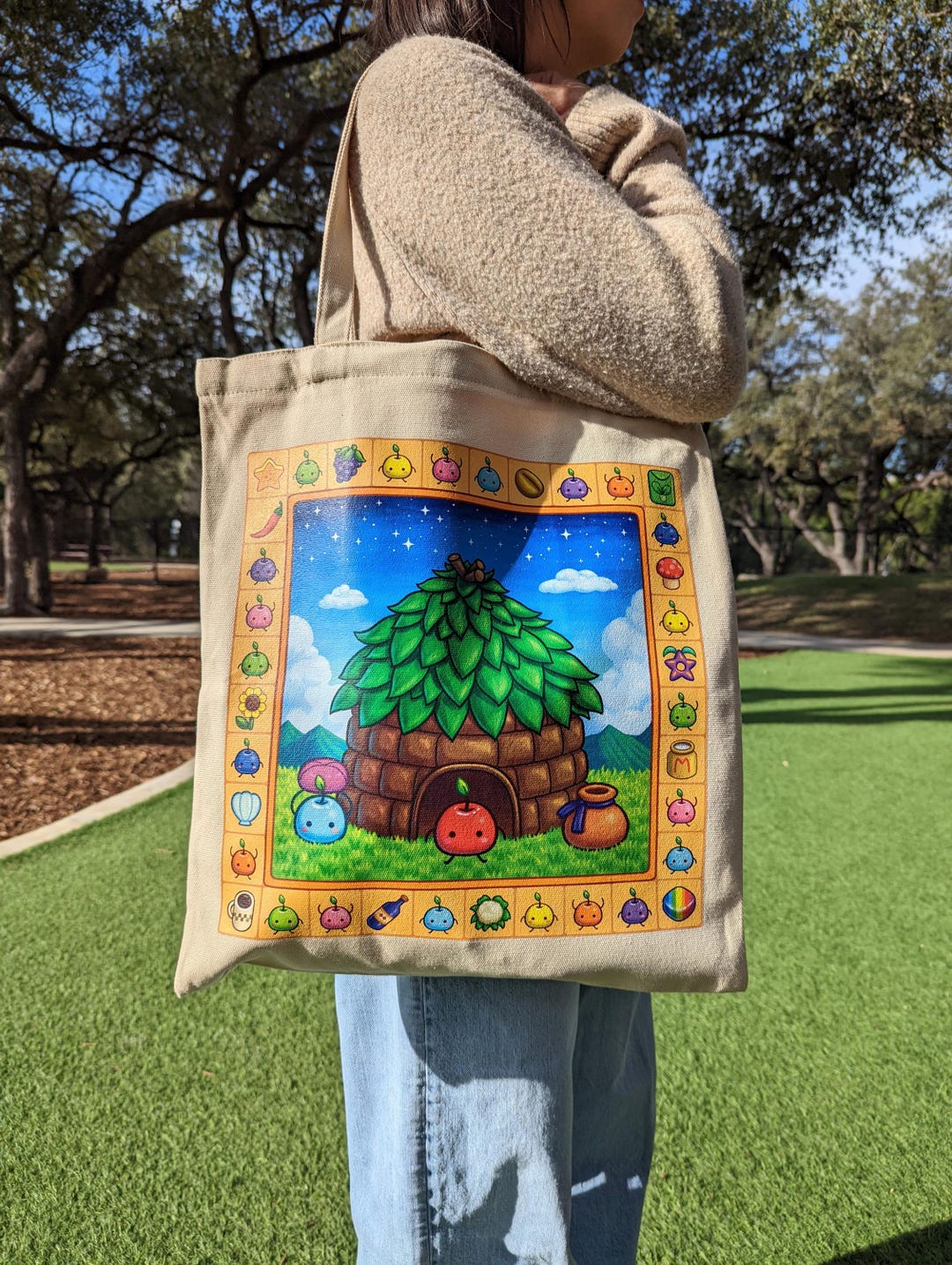 Junimo Hut Stardew Valley Tote Bag With Zipper and Hidden Pocket, Video ...