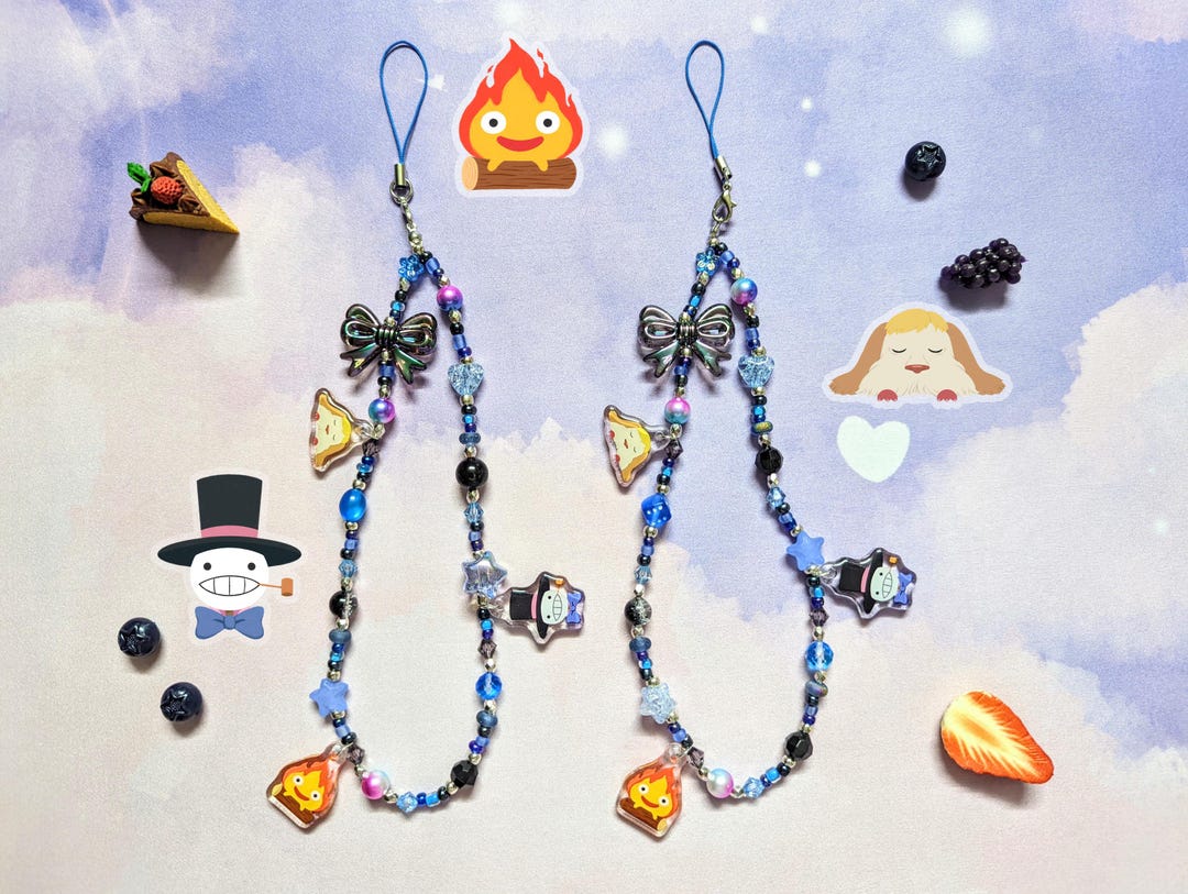 Howl's Moving Castle Handmade Acrylic Phone Charm, Kawaii Anime ...