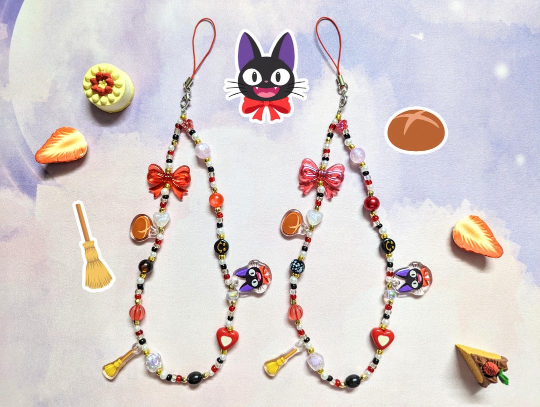 Jiji Handmade Acrylic Phone Charm, Kawaii Accessories, Cute Gift, Anime ...