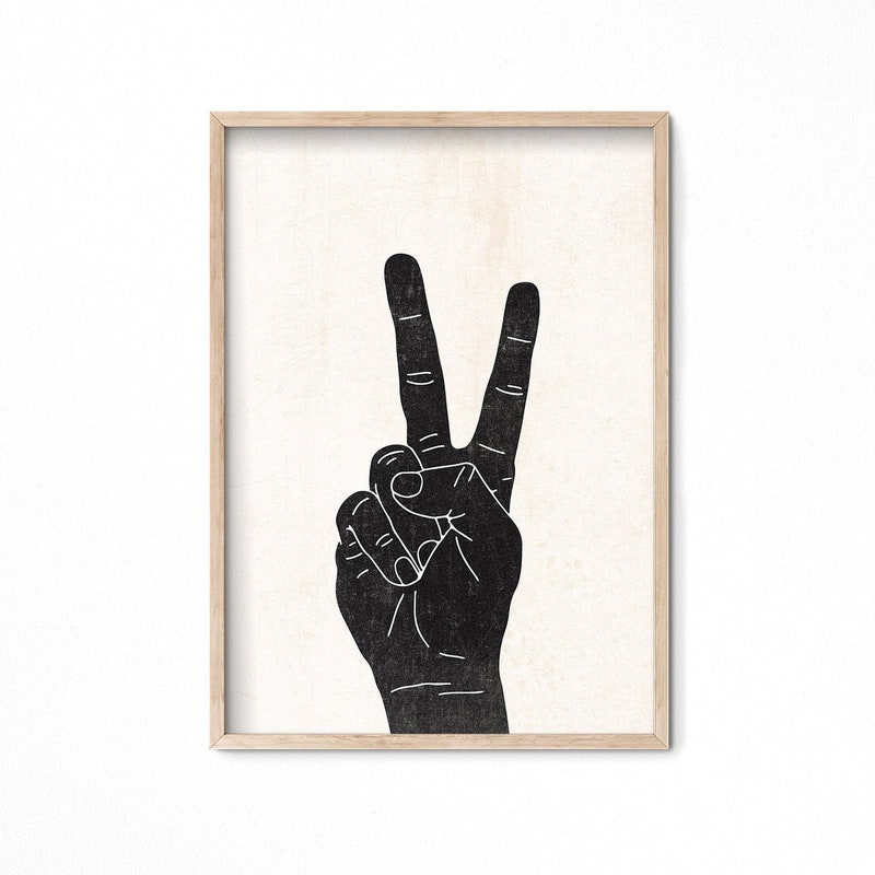 Peace Hand Sign - Etsy