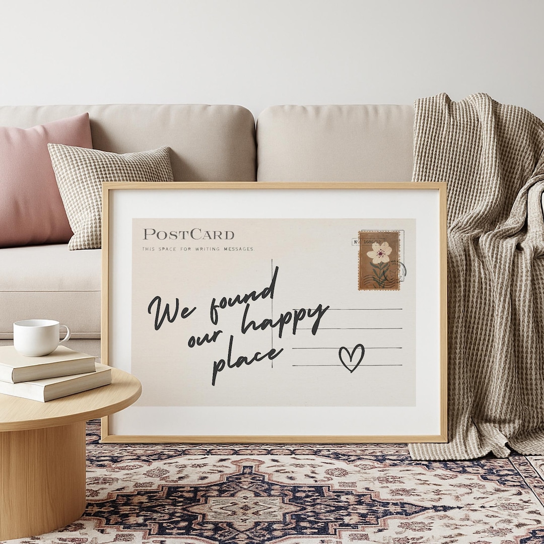 We Found Our Happy Place Printable | Postcard Style Wall Art | Neutral ...