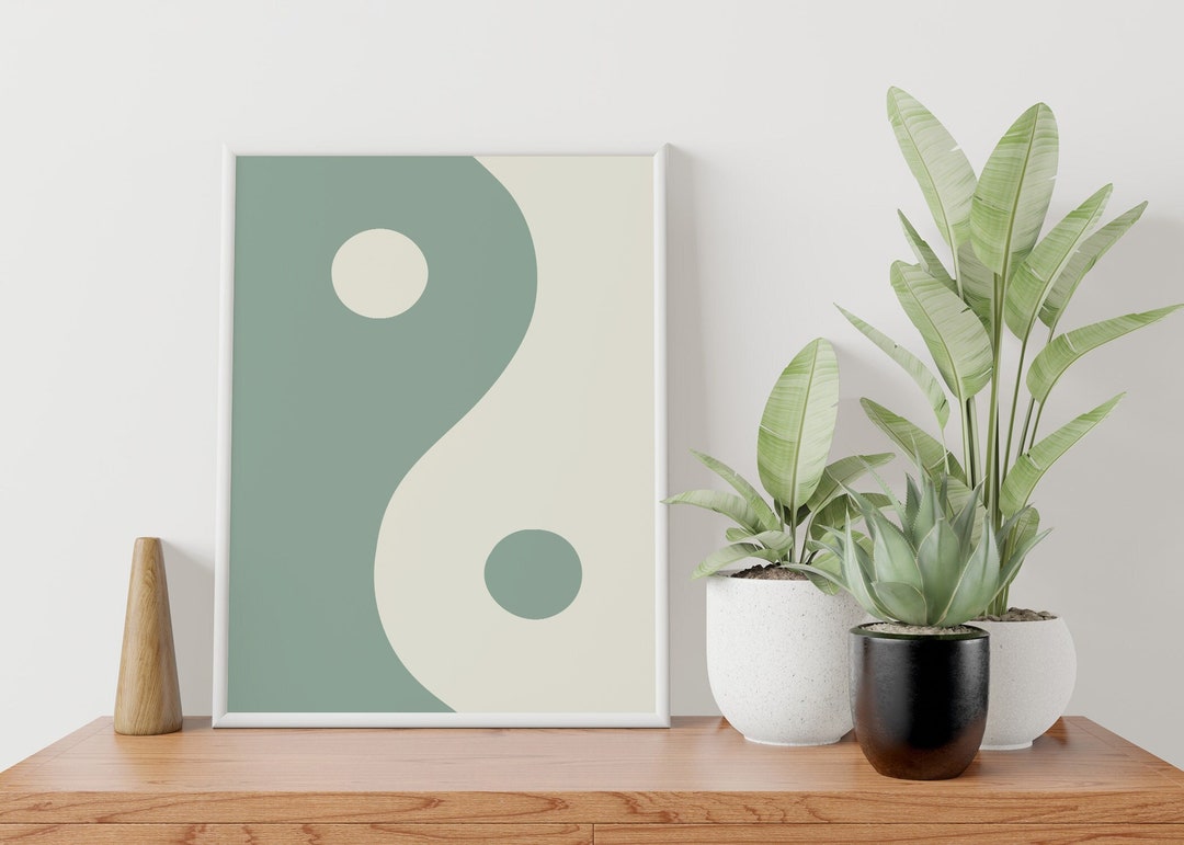 Yin and Yang Wall Art Boho Wall Decor Yin Yang Printable Wall Art Sage ...