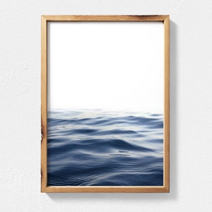 Ocean Print Navy Blue Coastal Wall Art, Ocean Photography Beach Decor ...