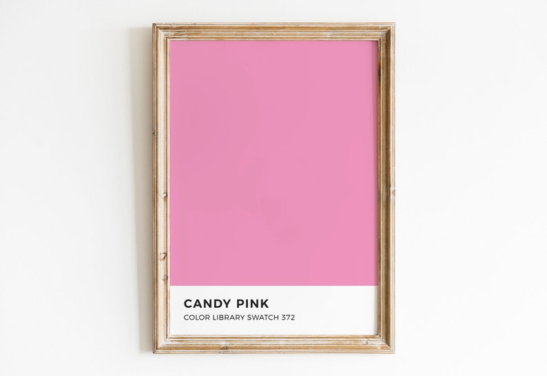 Candy Pink Color Swatch Poster Bright Pink Wall Decor Cute - Etsy