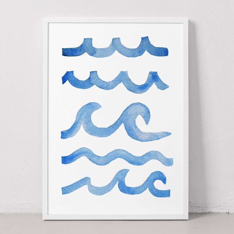 Printable Blue Wall Art - Etsy