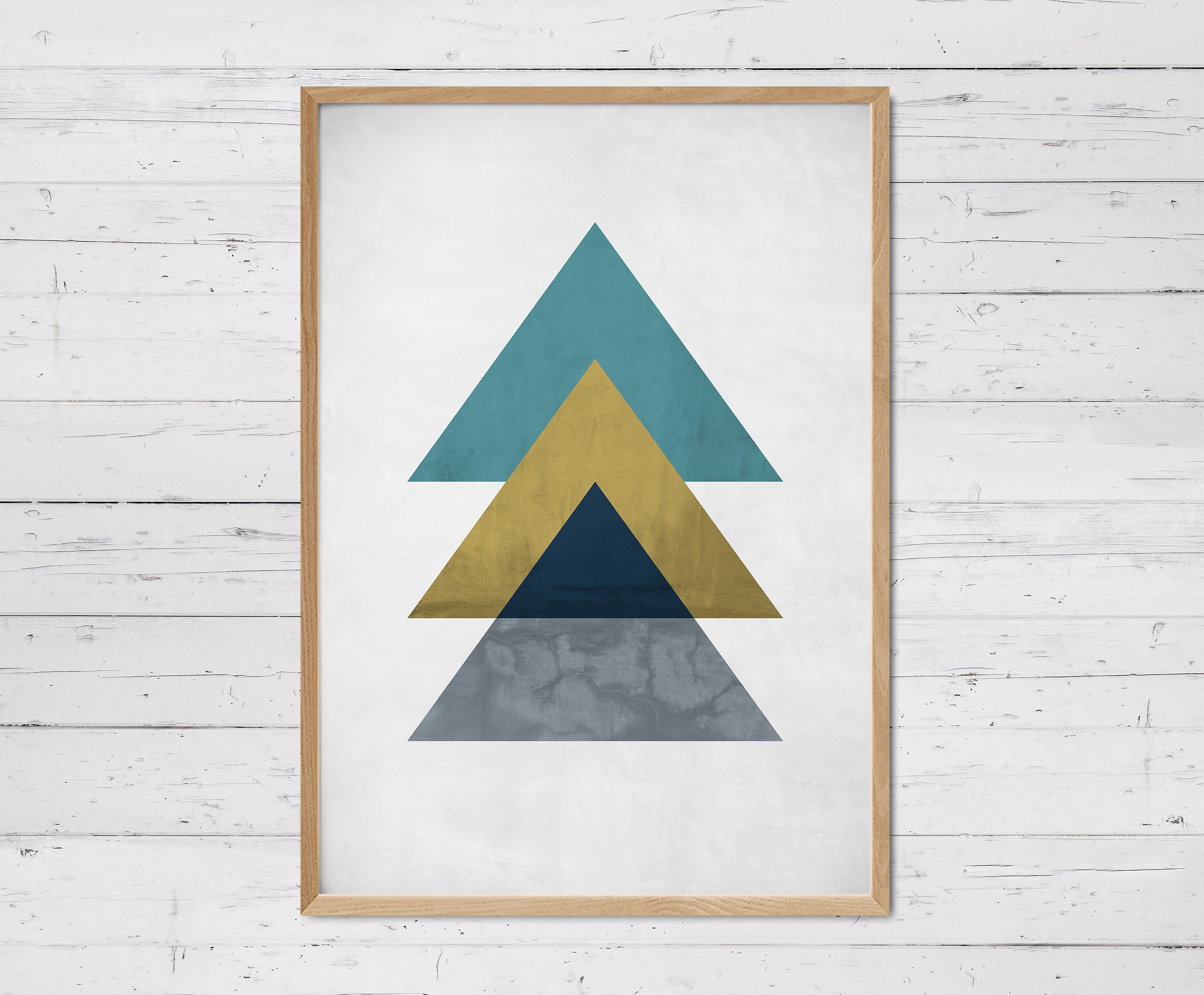 Abstract Art 3 Piece Wall Art Triangle Geometric Wall Art Set - Etsy