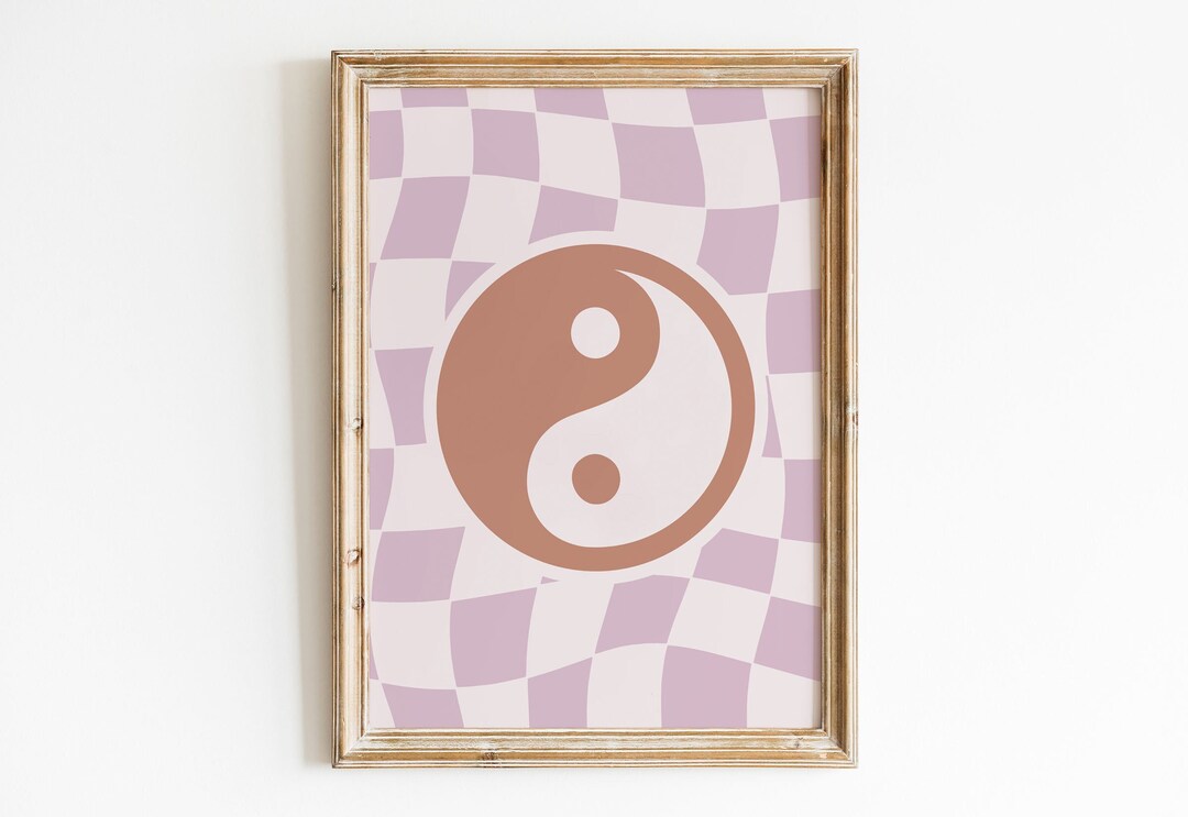 Checkered Yin and Yang Printable Wall Art Eclectic Play Room Decor ...
