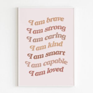 Printable Affirmations Poster Downloadable Affirmation Print Playroom ...