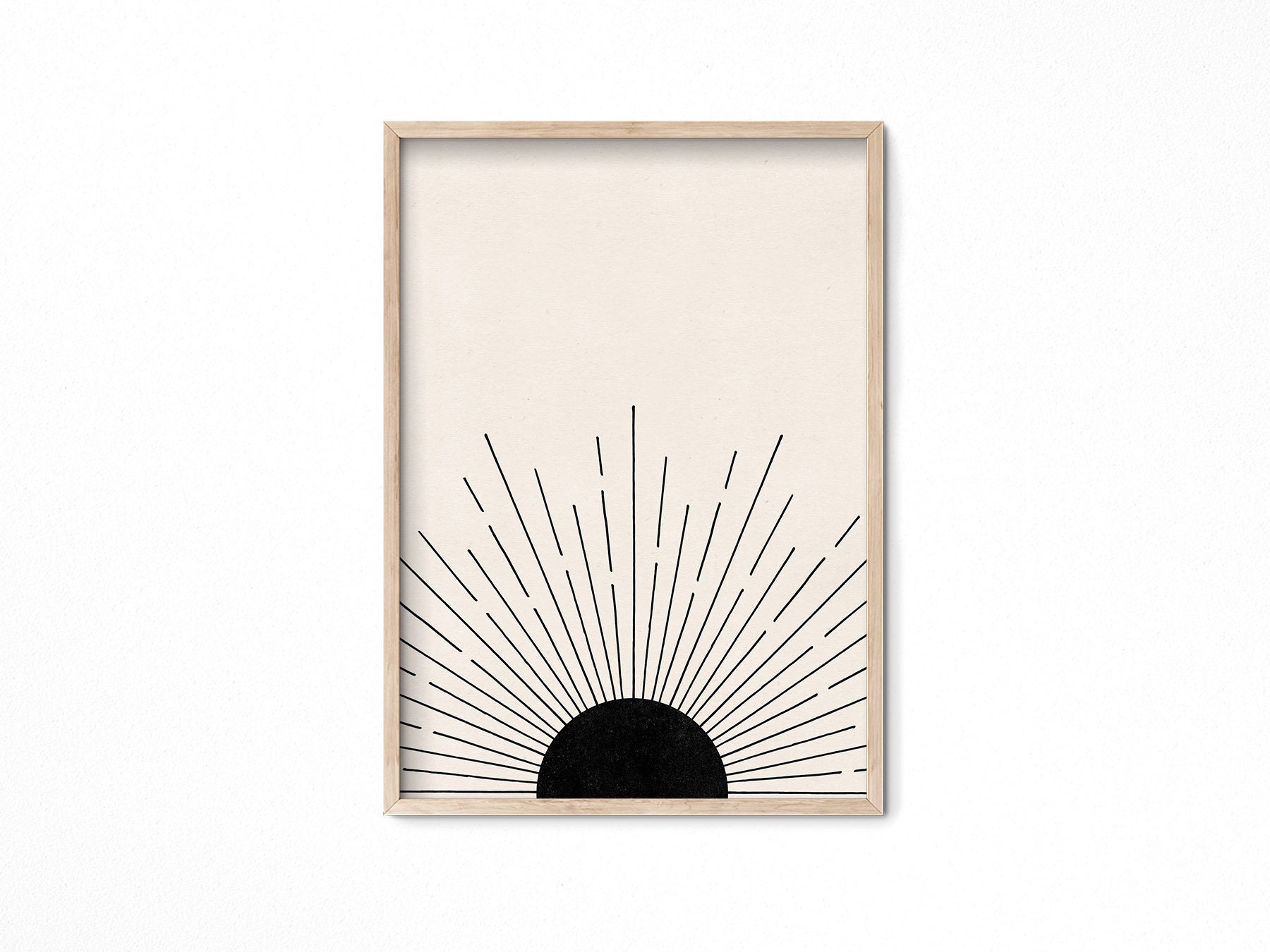 Boho Sunburst Printable Wall Art Abstract Sun Mid Century | Etsy