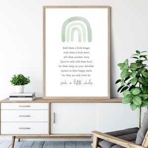 Hold Them a Little Longer Printable Art, Pale Green Nursery Decor ...