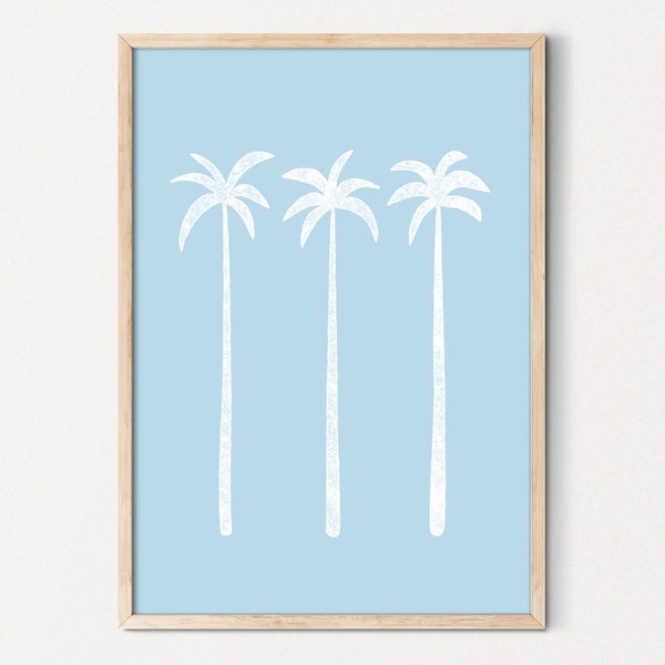 Blue Palm Print - Etsy