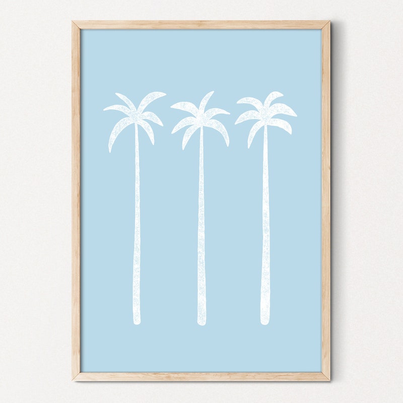 Blue Palm Print - Etsy