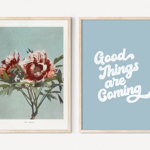 Blue Gallery Wall Printable 9 Piece Bundle, Eclectic Wall Art Japanese ...