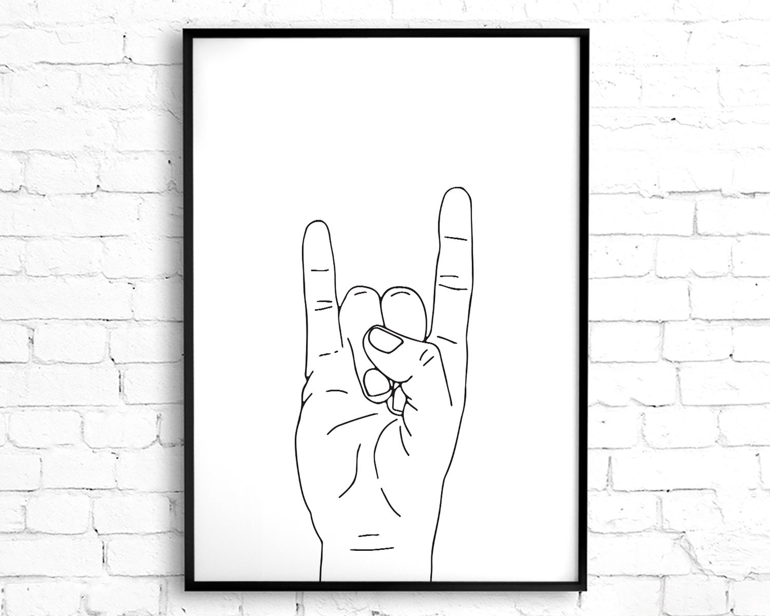 Rock Hand Sign Drawing