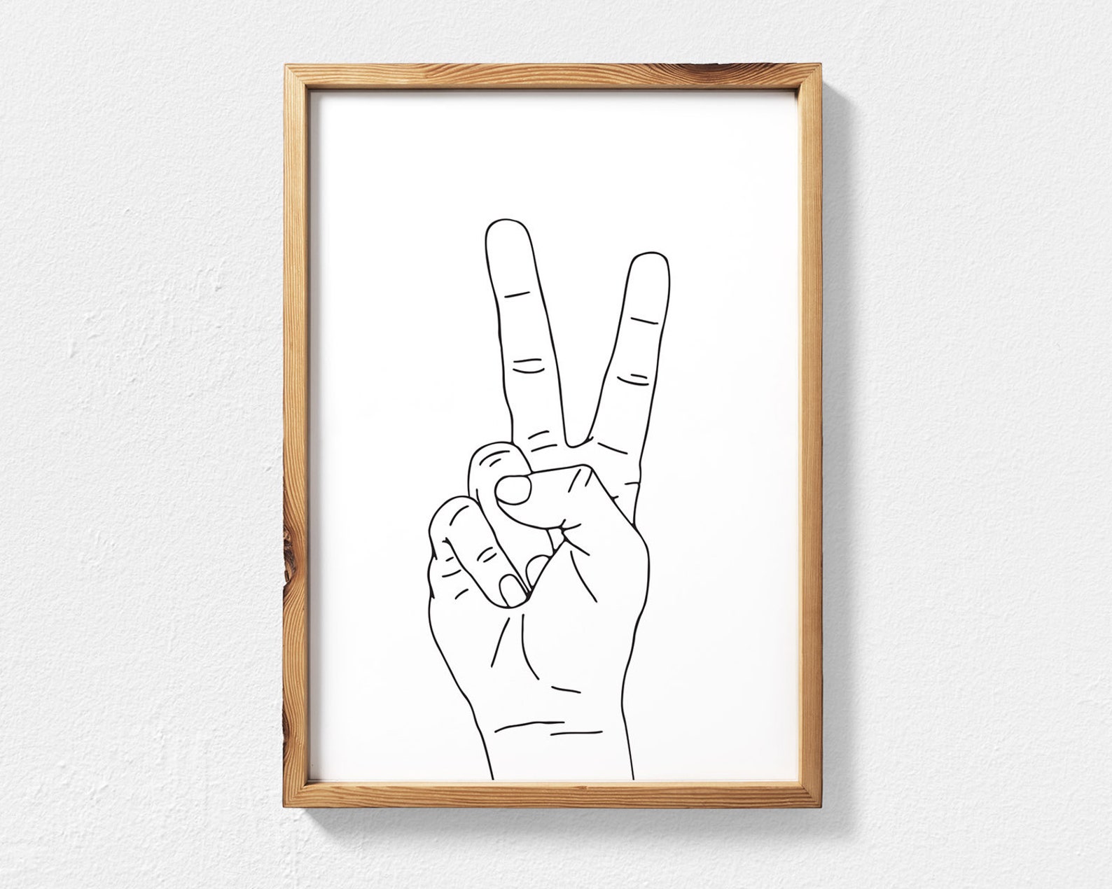 Peace Sign Printable Wall Art Peace Fingers Hand Gesture - Etsy