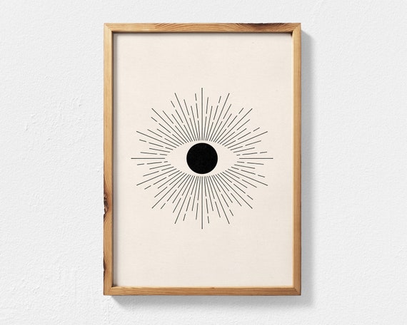 Boho All Seeing Eye Print Sunburst Printable Wall Art - Etsy