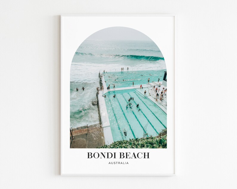 Bondi Beach Travel Poster, Aesthetic Wall Art Australian Decor ...