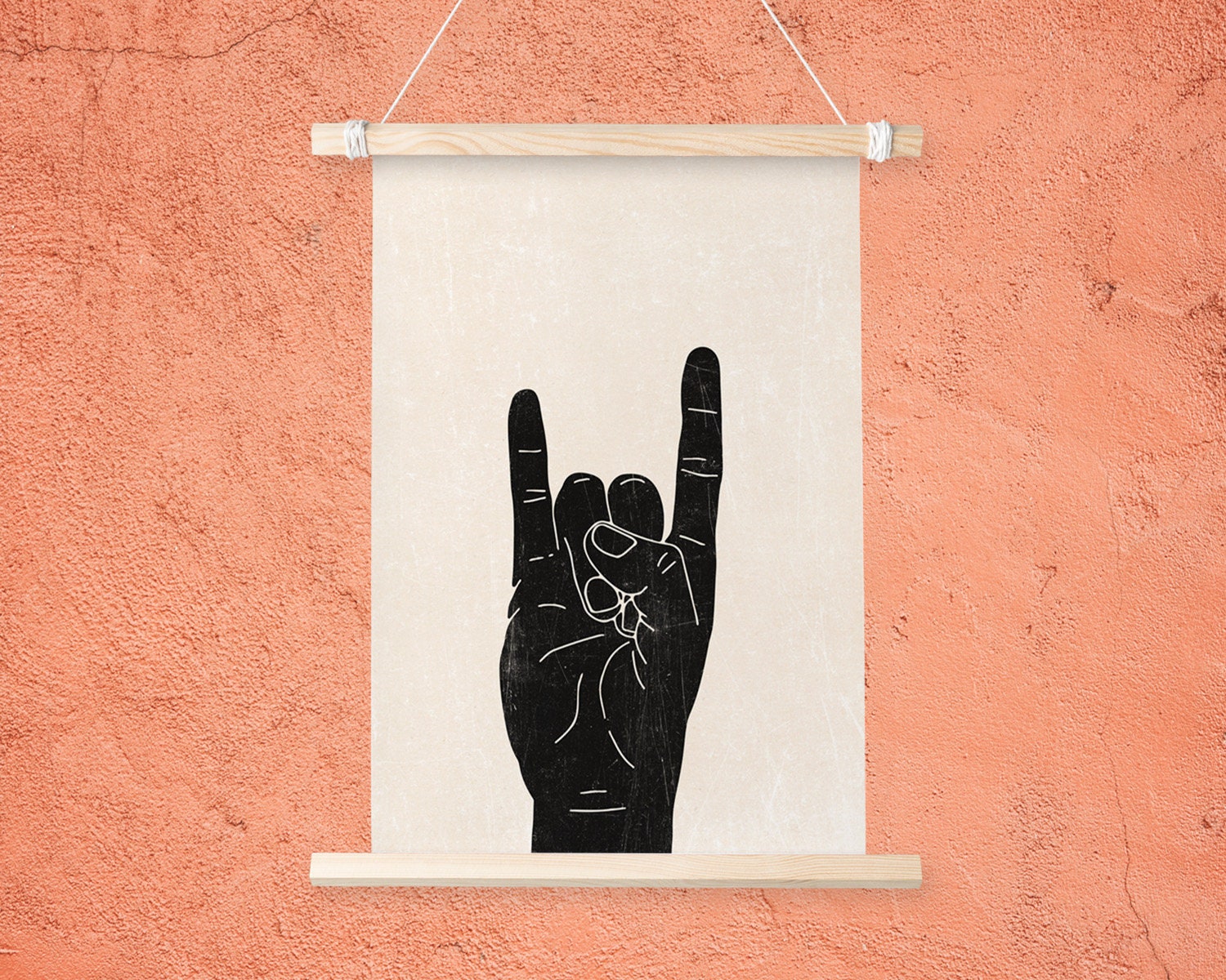 Rock on Hand Gesture Printable Wall Art Devil Horns Hand Sign | Etsy