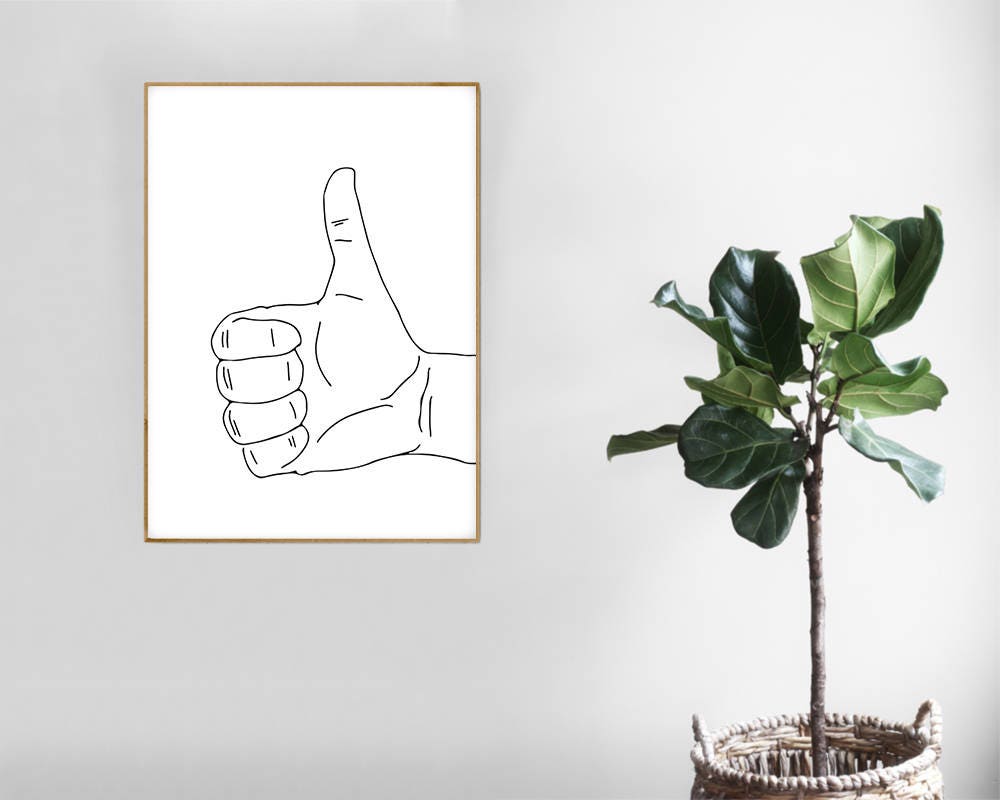 Thumbs up printable like thumbs up hand print all good | Etsy