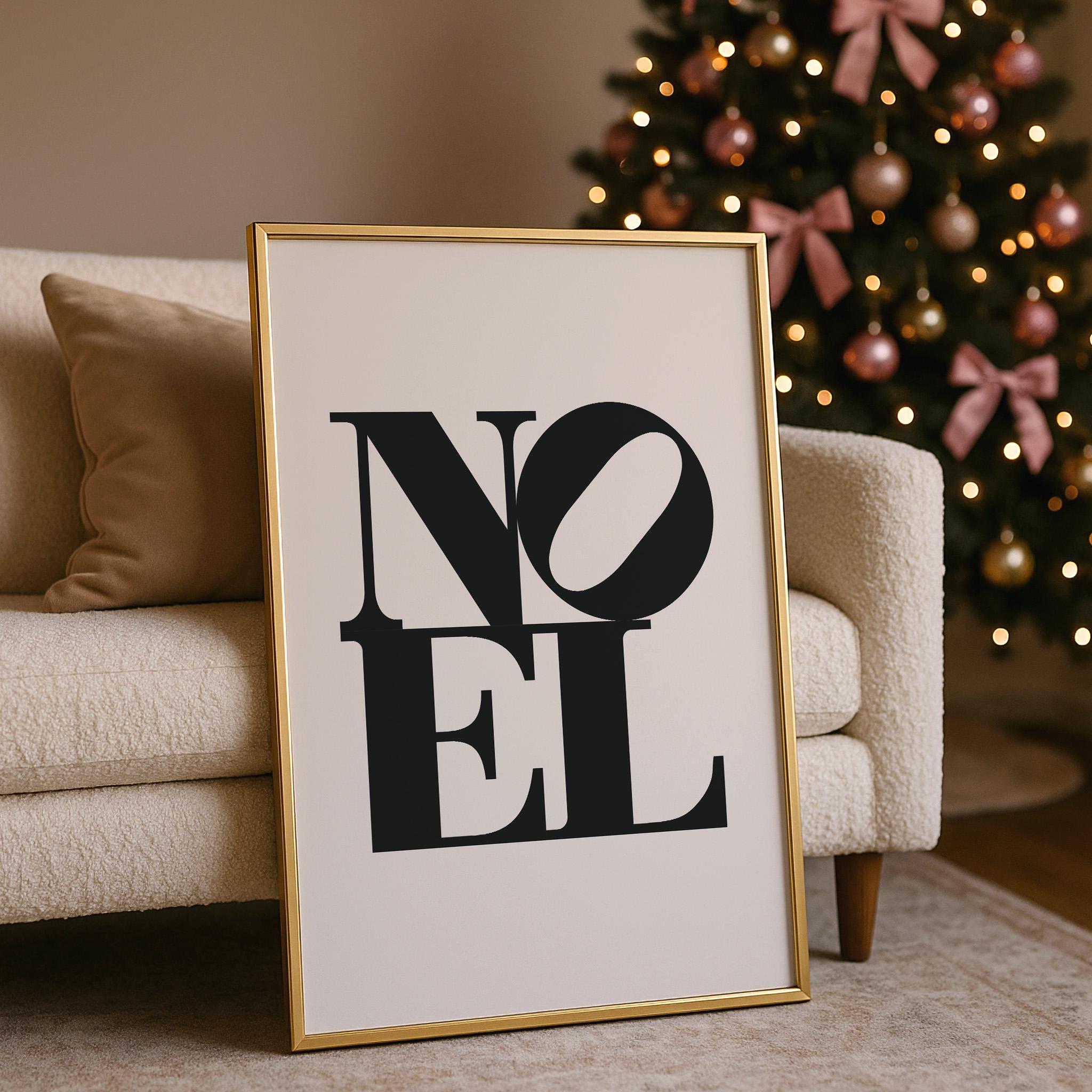 Noel Christmas Printable Wall Art, Modern Minimalist Holiday Typography ...