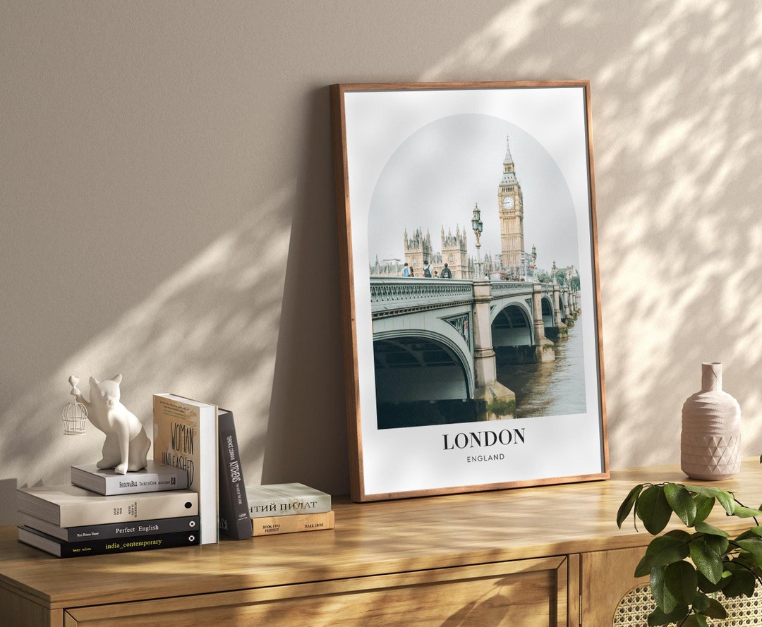 London Travel Poster, Aesthetic Printable Wall Art City Print, Travel ...