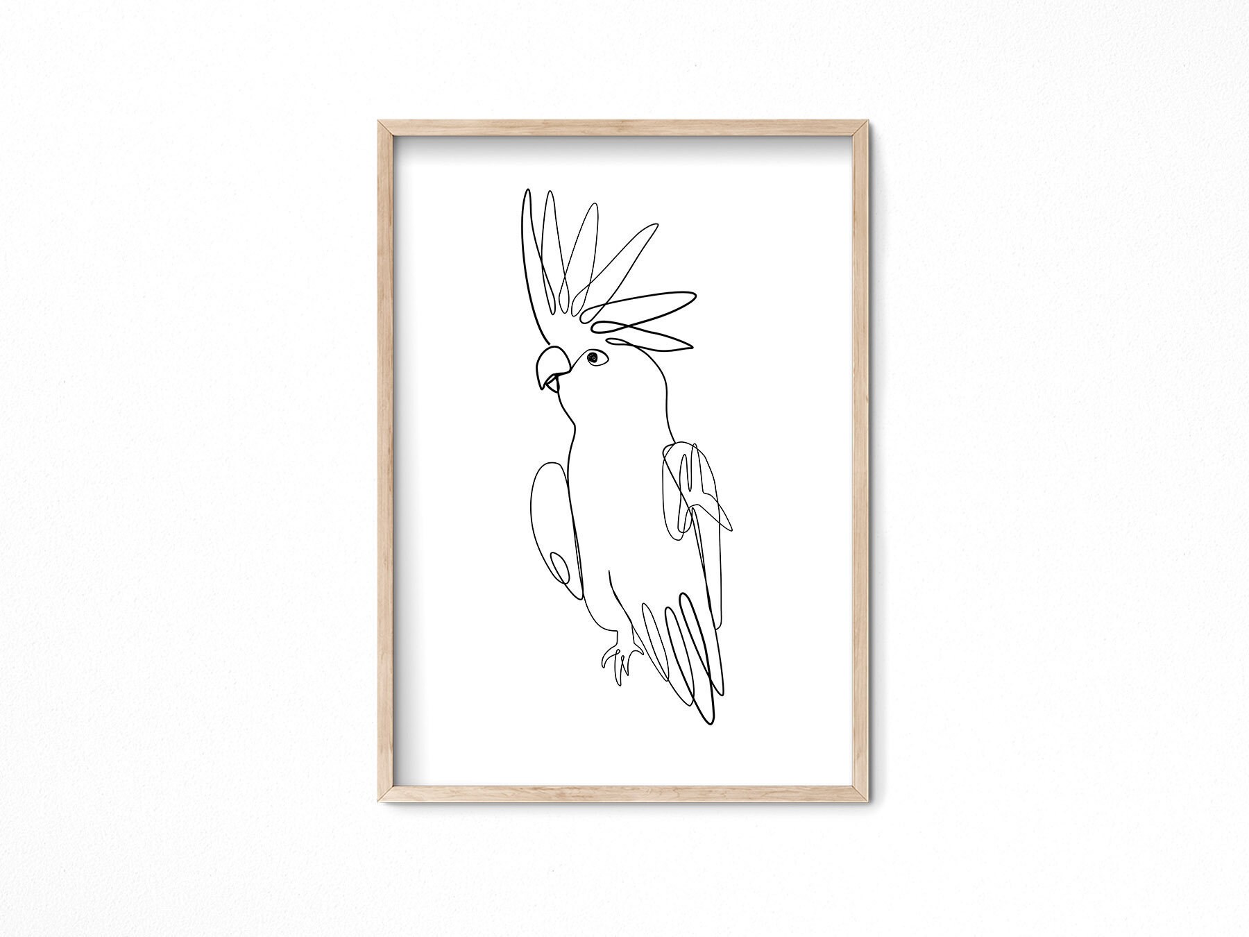 Cockatoo Print, Bird Lover Gift, Continuous Line Drawing Bird Print ...