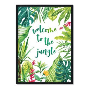 Welcome to the Jungle Printable Wall Art, Tropical Decor Monstera Print ...